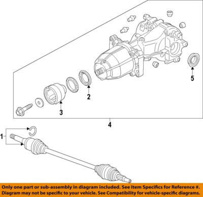 FORD OEM 15-18 Edge,MKX Rear Suspension Axle Differential-Axle Assy ...