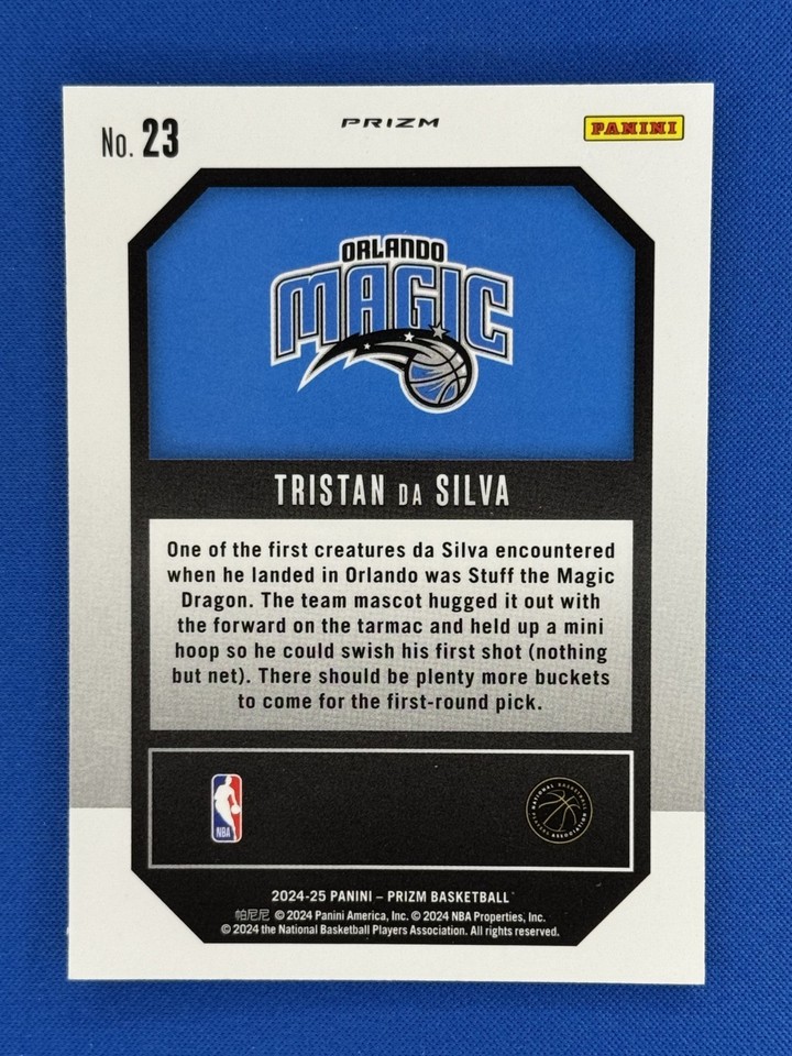 2024-25 Prizm #23 Tristan Da Silva Emergent Rookie Silver Prizm RC ...