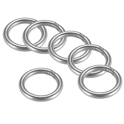 Welded O Ring, 50 x 6mm Strapping Round Rings 201 Stainless Steel 6pcs ...