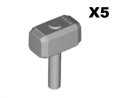 Lego ® Lot 5 Accessoires Minifig Marteau Gris Hammer Med Stone Grey ...