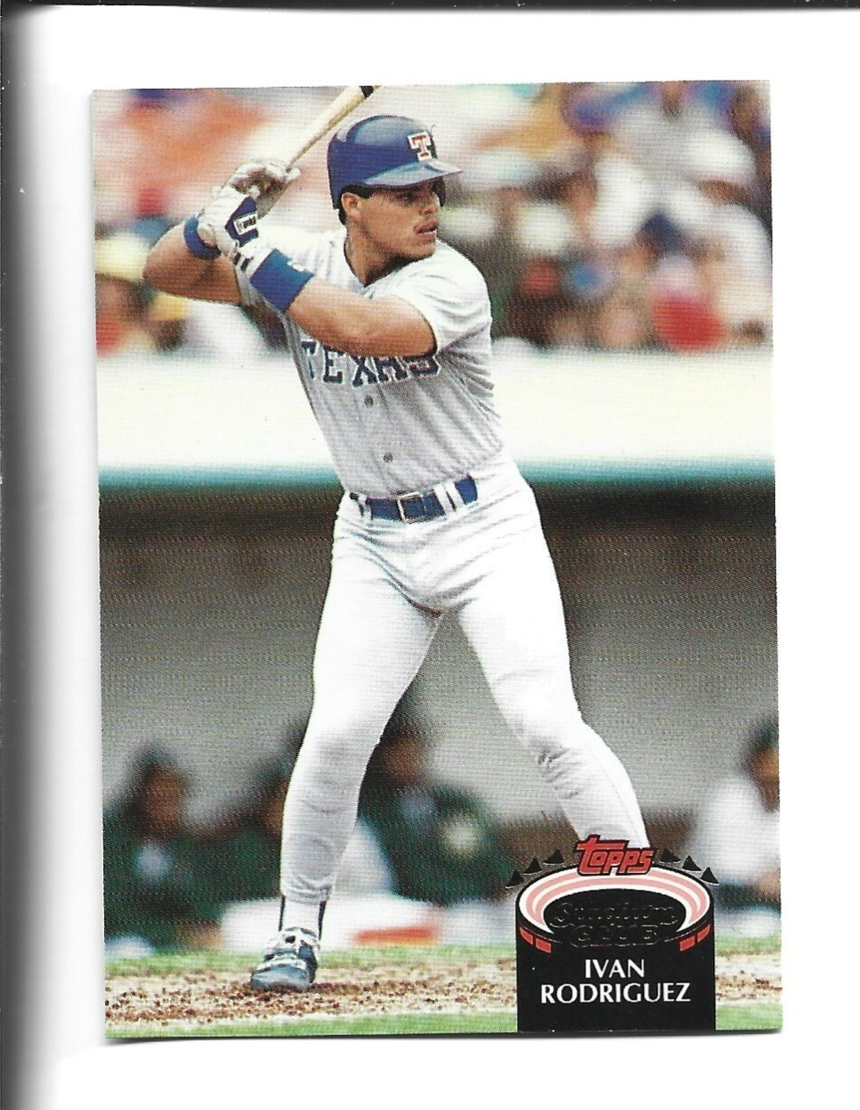 1992 Topps Stadium Club #415 Ivan Rodriguez rookie card, Texas Rangers ...