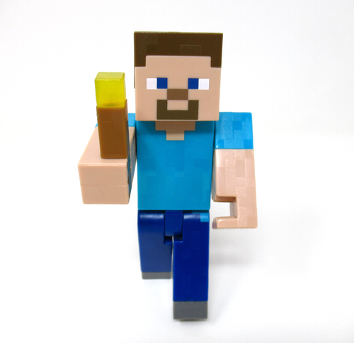 Minecraft Steve Action Figure 2017 Mattel Light Up Torch Articulated ...