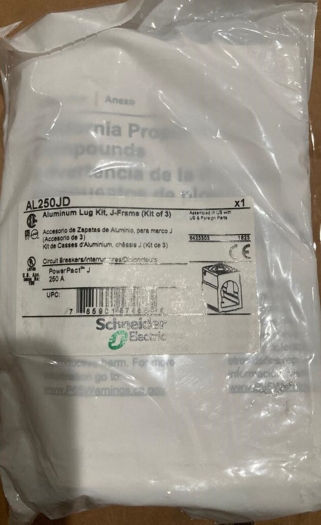 New AL250JD 3 Piece J Frame Replacement Breaker Lugs Schneider Electric ...
