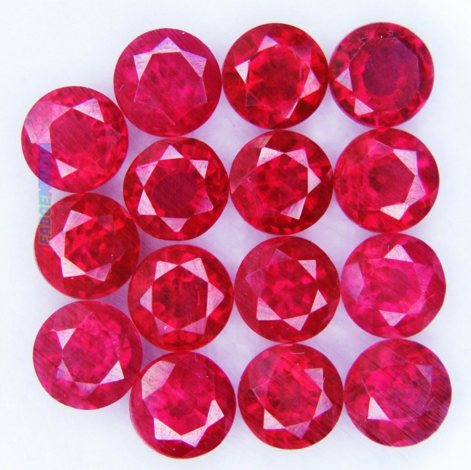 15.20 Ct Ruby Round Shape Certified 6 MM Loose Gemstones | eBay UK