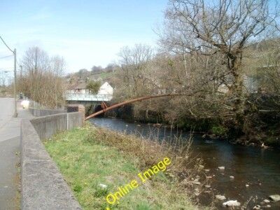 Photo 6x4 Pipe bridge across the Sirhowy Ynysddu A spiked barrier on ...