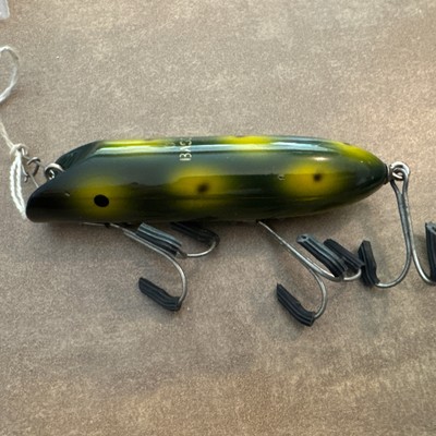 Vintage South Bend Bass Oreno Fishing Lure Wood Frog Spot Topwater Plug ...