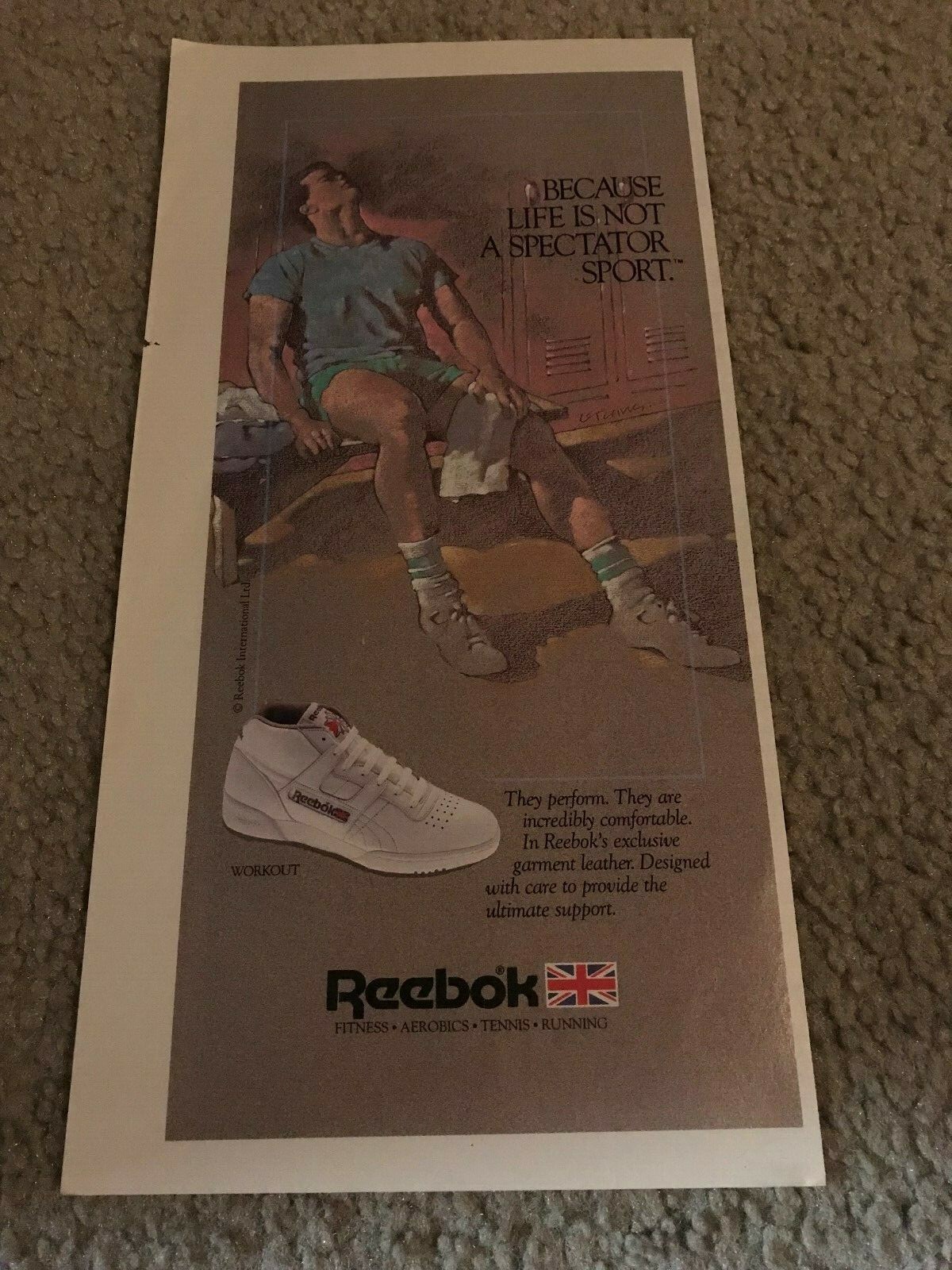 Vintage 1986 REEBOK WORKOUT Trainer Shoes Poster Print Ad 1980s RARE | eBay