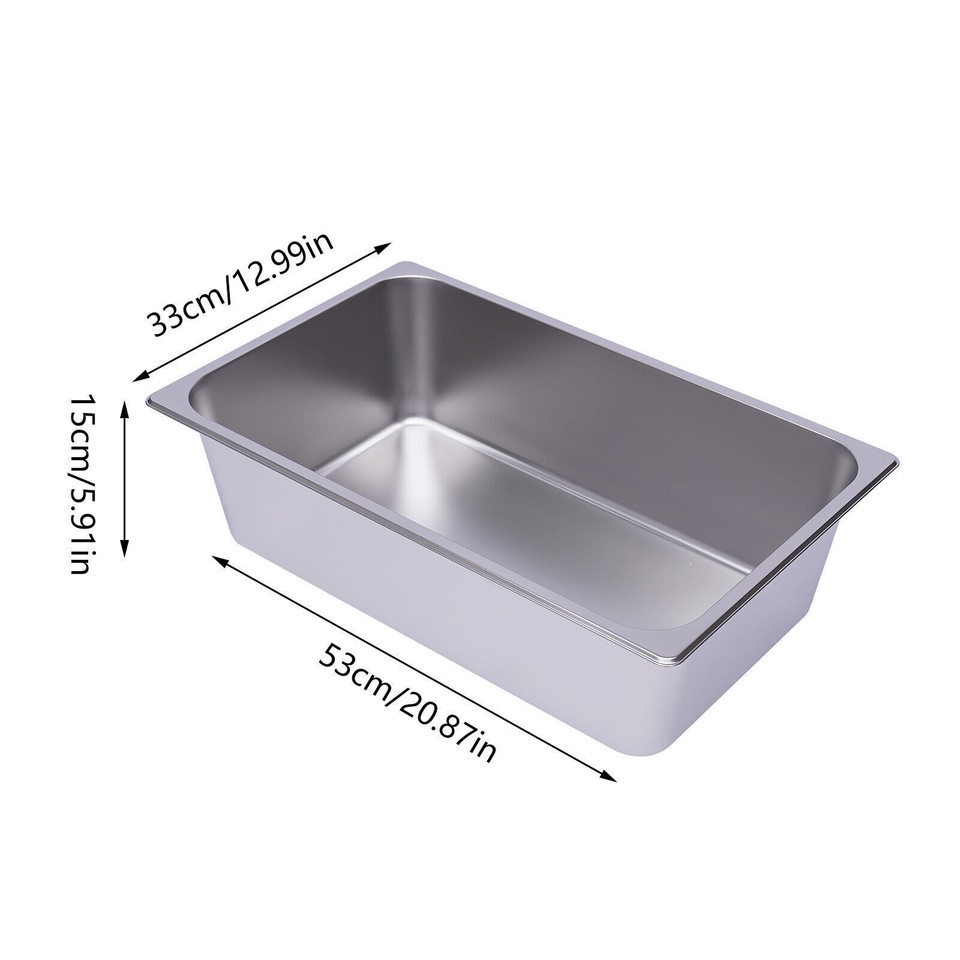 6 Pack Full-Size 6" Deep Stainless Steel Steam Table Pans Hotel Food ...