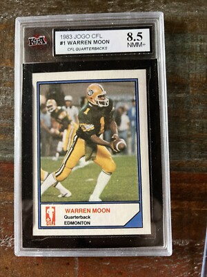 1983 Jogo CFL Football Warren Moon RC NM+ KSA 8.5 Eskimos NFL oilers ...