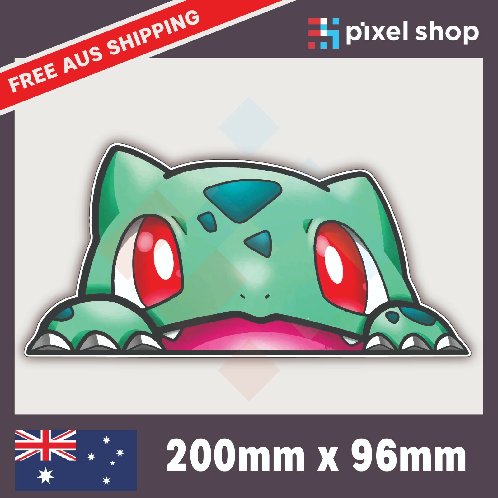 Bulbasaur Sticker window decal - Cute peeking JDM Funny Drift Car Ute ...