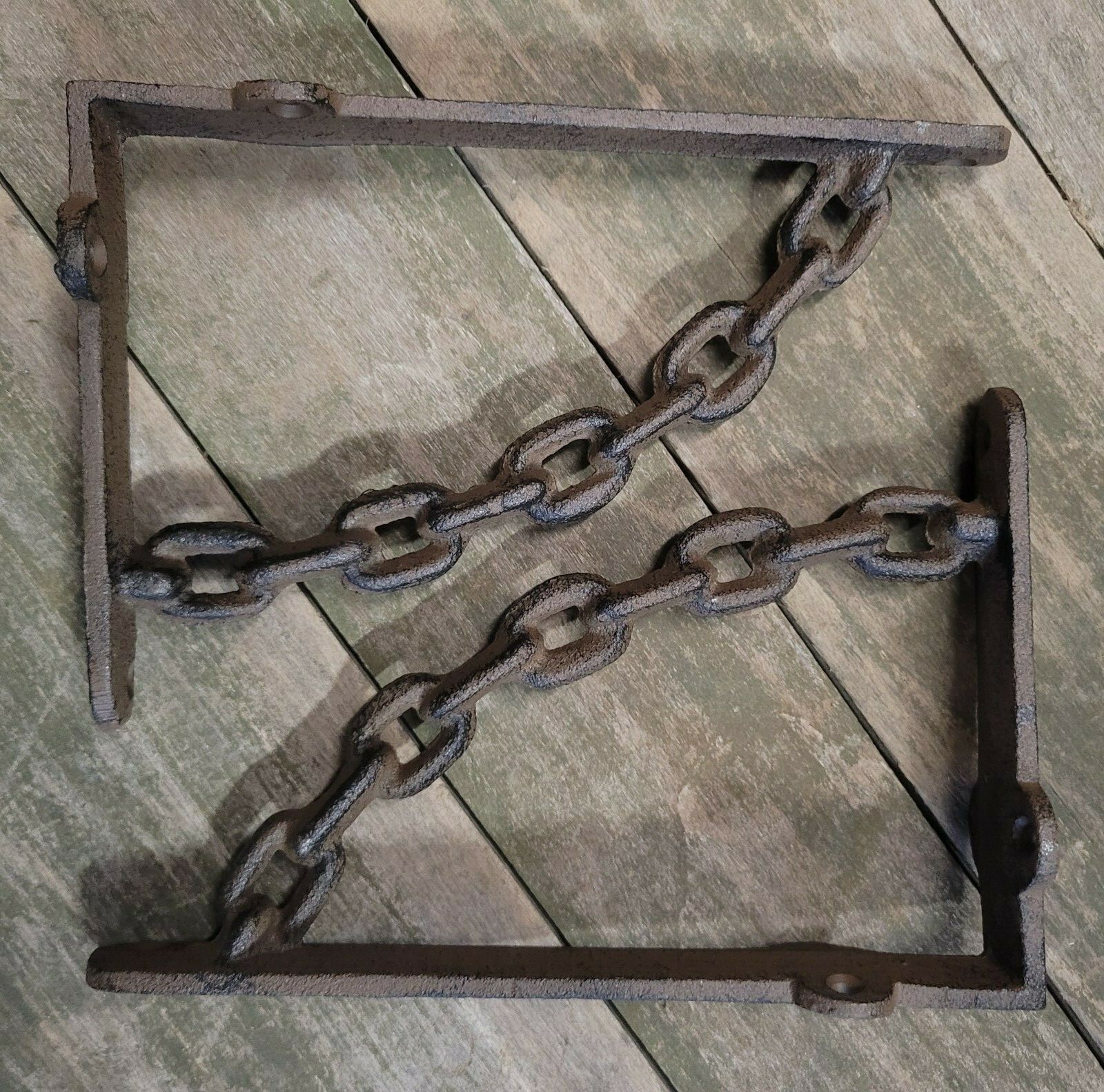 4 Cast Iron CHAIN Brackets Garden Braces Shelf Bracket | eBay