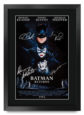Batman Framed Pre Printed Autograph A3 Poster Gift For a Michael Keaton ...