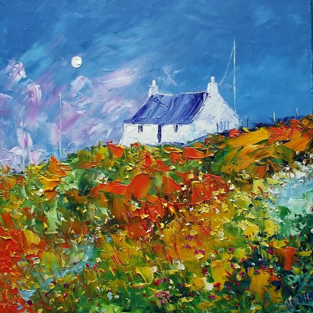 Background Colourist Art Fruit Bowl Oil Painting Colourist Wall Art