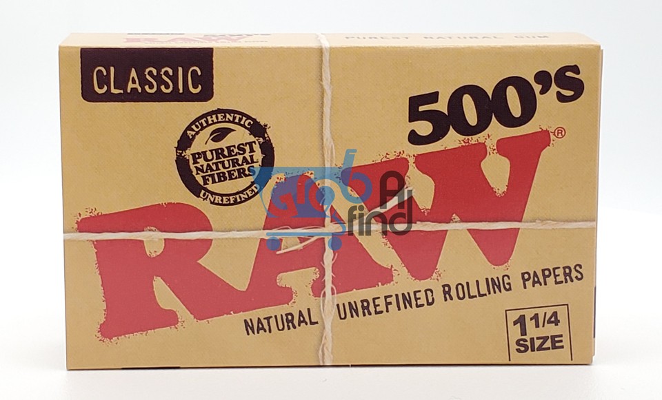 RAW 500's Classic- 1¼ - Natural Unrefined Rolling Paper -1 Pack of 500 ...