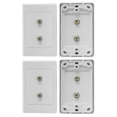 2PK Wall Plate Twin F Type F Socket for TV Antenna/Aerial Foxtel ...