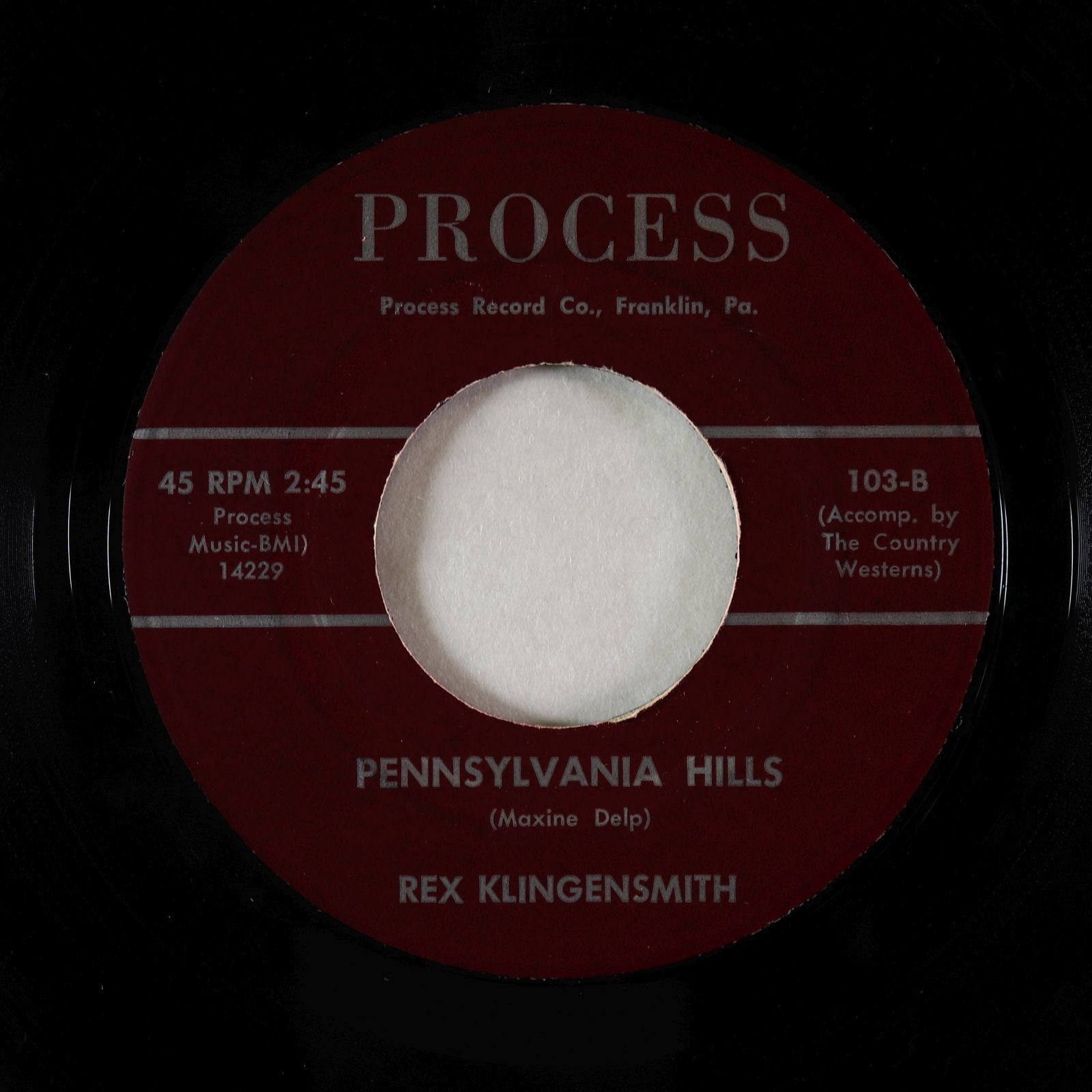 C&W Bopper 45 - Rex Klingensmith - Ole Country Music - Process Record ...