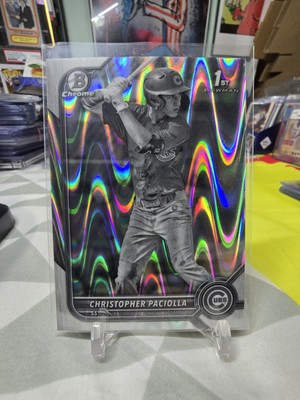 2022 Bowman Draft 1st Chrome Chris Paciolla Black White Raywave #BDC ...