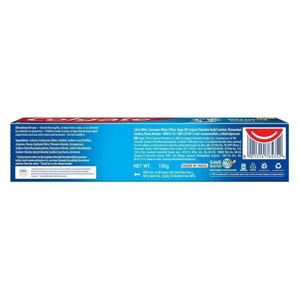 12x Colgate Strong Teeth, 100g Calcium-boost for 2X Stronger Teeth free ...