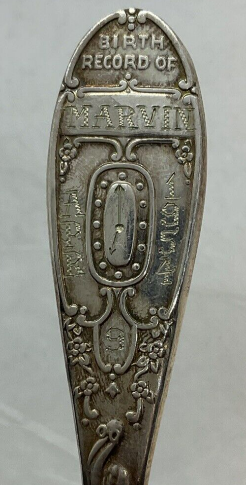 Vintage Birth Record Wm Roberts Baby Spoon April 9 1954 Marvin ...