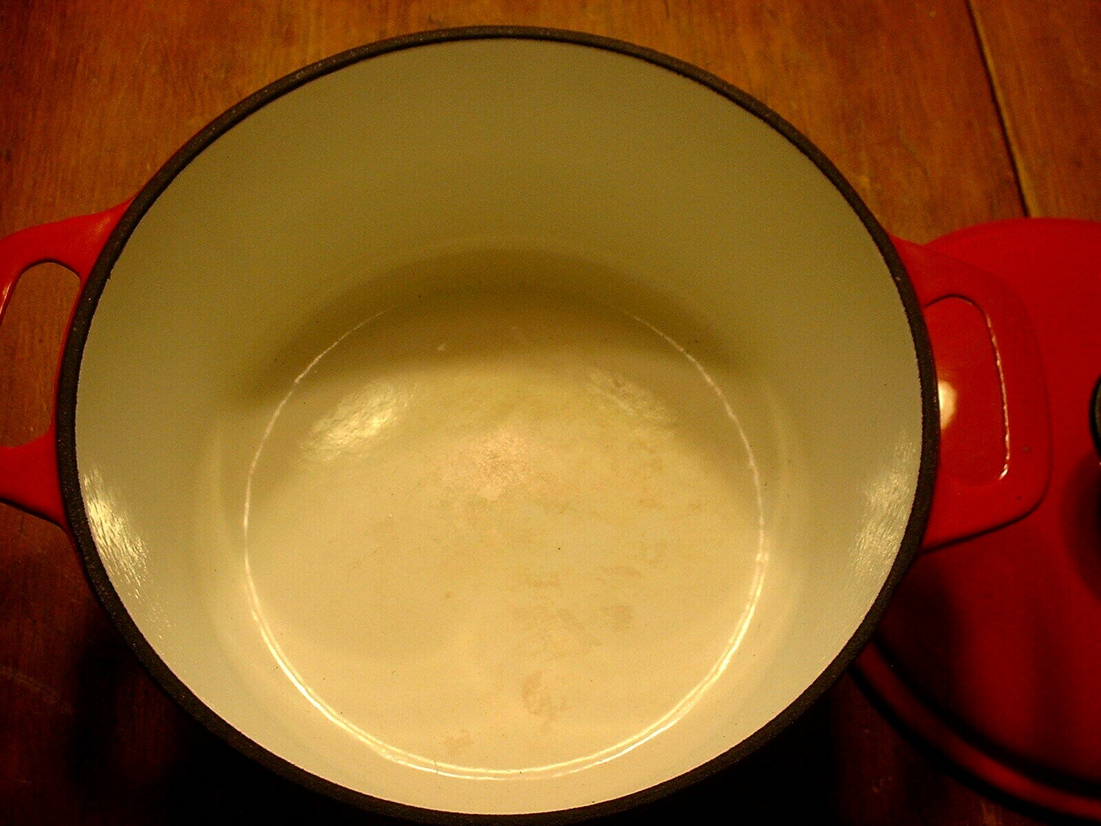 Vintage Cook's Essentials Red Enamelled Cast Iron 2QT Covered Pot | eBay