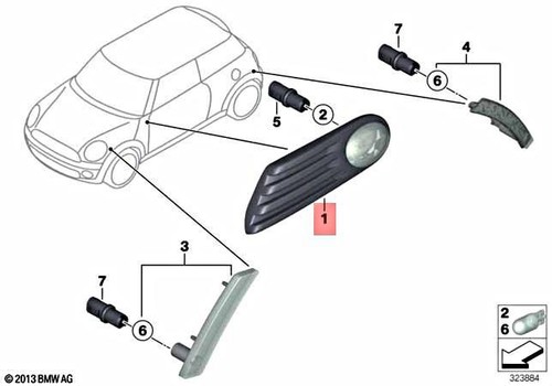 Genuine MINI Cooper One R55 R56 R57 Coop.S BEV JCW d Indicat.lamp ...