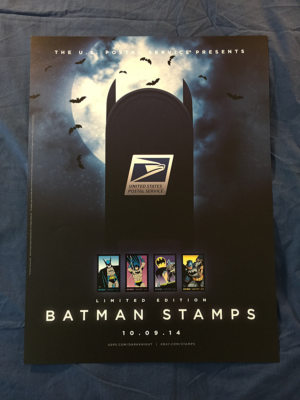 New York Comic Con NYCC October 9, 2014 Batman Stamps USPS 18x24 in ...