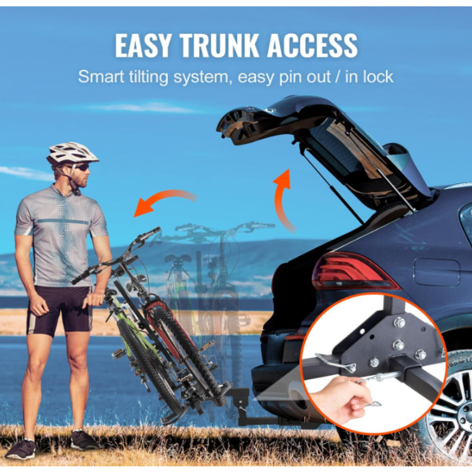 2 Fat Bike Rack Carrier Vehicle Mount Truck Hitch Heavy Duty Folding w ...