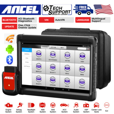 10" Android Tablet OBD2 Scanner Bluetooth Bi-directional Scan Tool Full ...