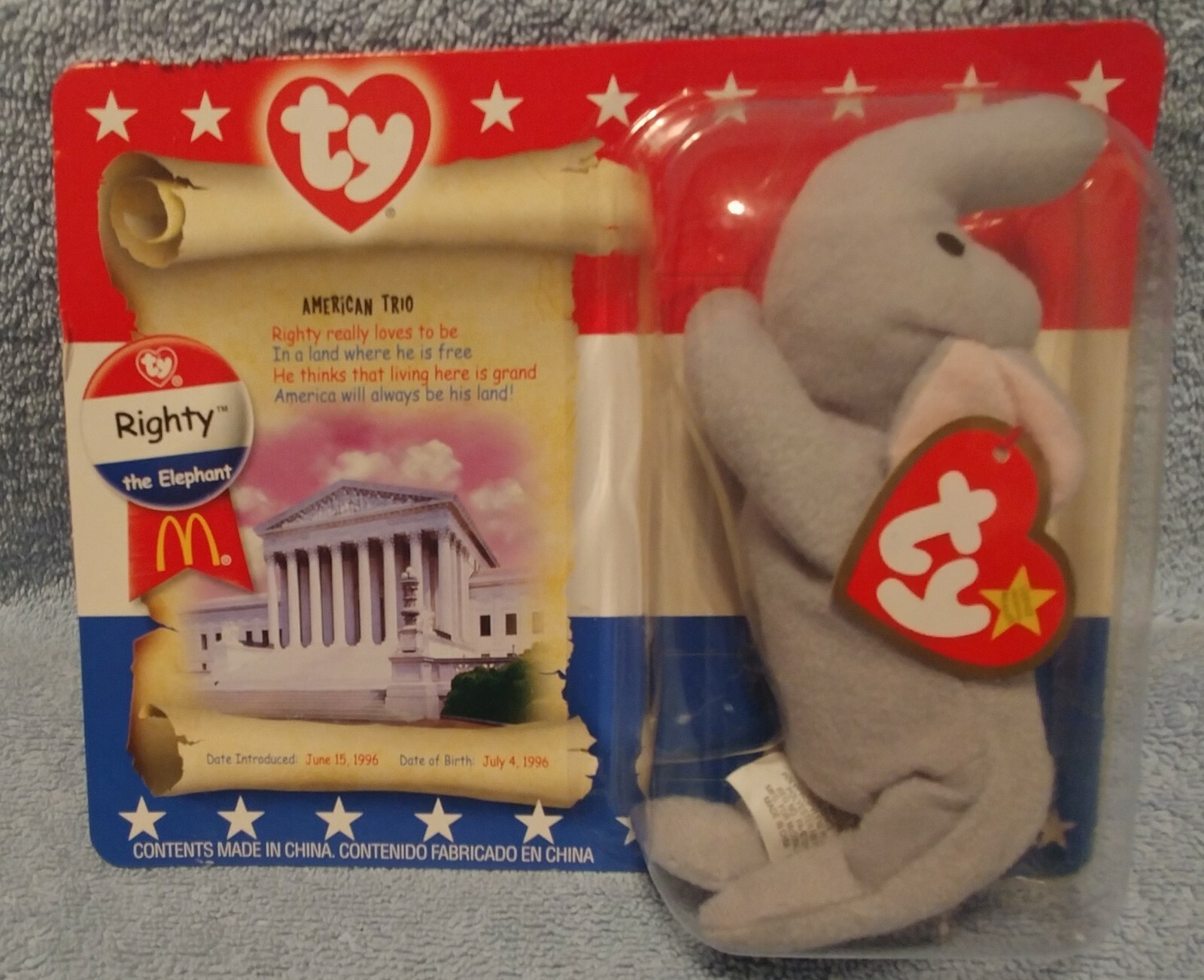 McDonald's TY Righty The Elephant - New In Original Package | eBay