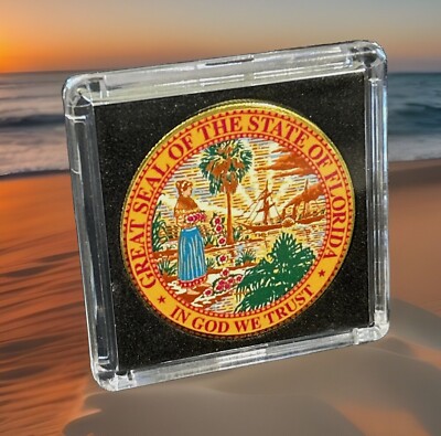 Great State of FLORIDA State Seal Colorized Collectible Challenge Coin ...