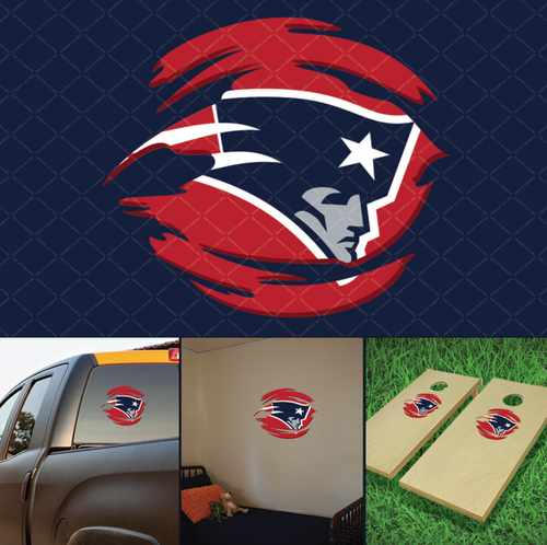 New England Patriots Distress Scratched Decal Ripped Torn Tattered ...