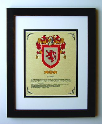 HERALDRY COAT OF ARMS ~ DE LEON FAMILY CREST ~ FRAMED | eBay