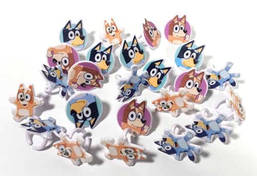 Bluey Finger Rings Birthday Party Set of 24 Rings | eBay