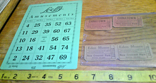Vintage lot Crescent Park Rhode Island Bingo card Chinatown + Eden ...