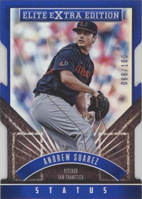 2015 Panini Elite Extra Edition - Andrew Suarez #62 Status Blue Die-Cut ...