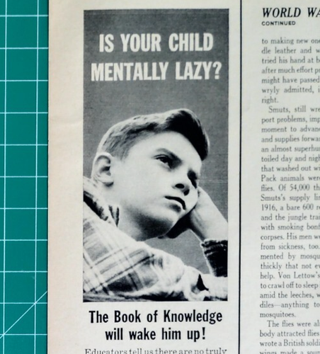 Vintage 1964 Ad Is Your Child Mentally Lazy The Book of Knowledge Wakes ...