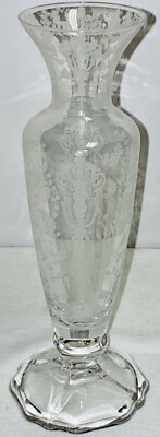 Cambridge ROSE POINT CRYSTAL * 8" FOOTED FLARED BUD VASE* #1300* | eBay