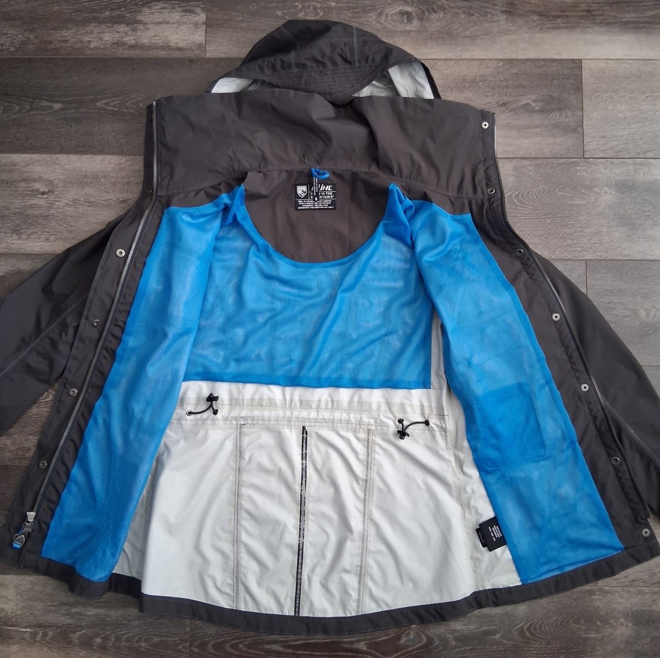 Kuhl Softshell Nylon Hooded Field Jacket Waterproof Dark Grey Size ...