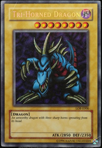 Yu-Gi-Oh! Tri-Horned Dragon LOB-E000 Secret Rare [PL] SCR Old OG | EN ...
