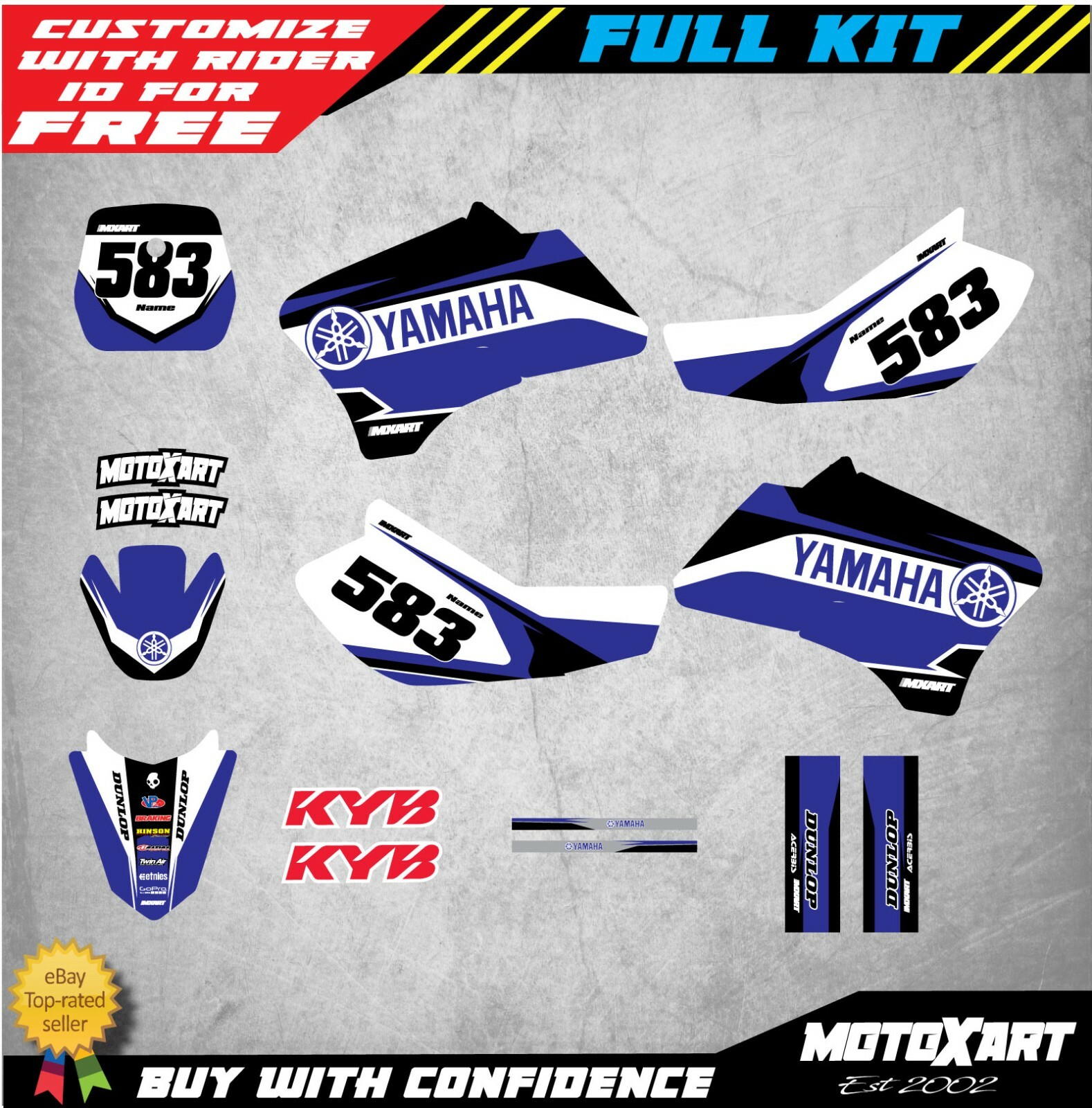 Full Custom Graphic Kit DUSTY STYLE fits Yamaha TTR 90 decals sticker ...