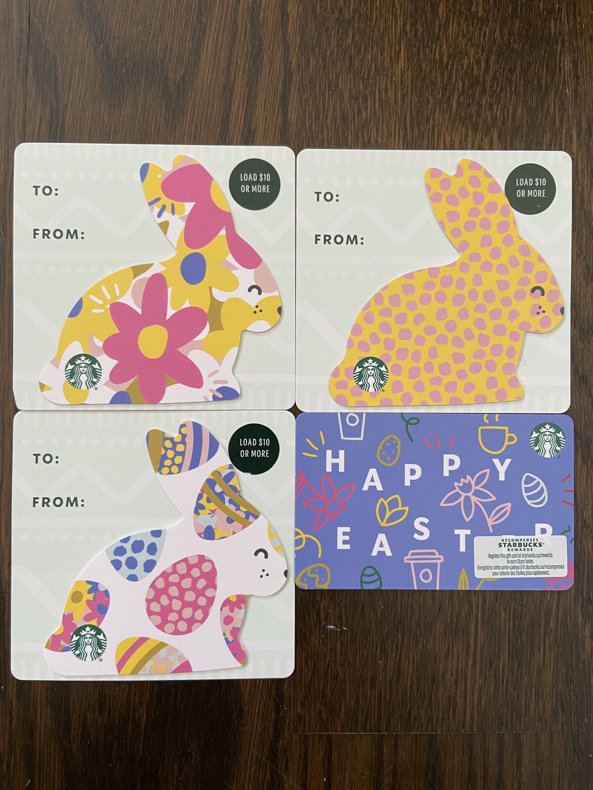 Canada Series Starbucks "EASTER BUNNY SET 2022" (4) Cards - New No ...