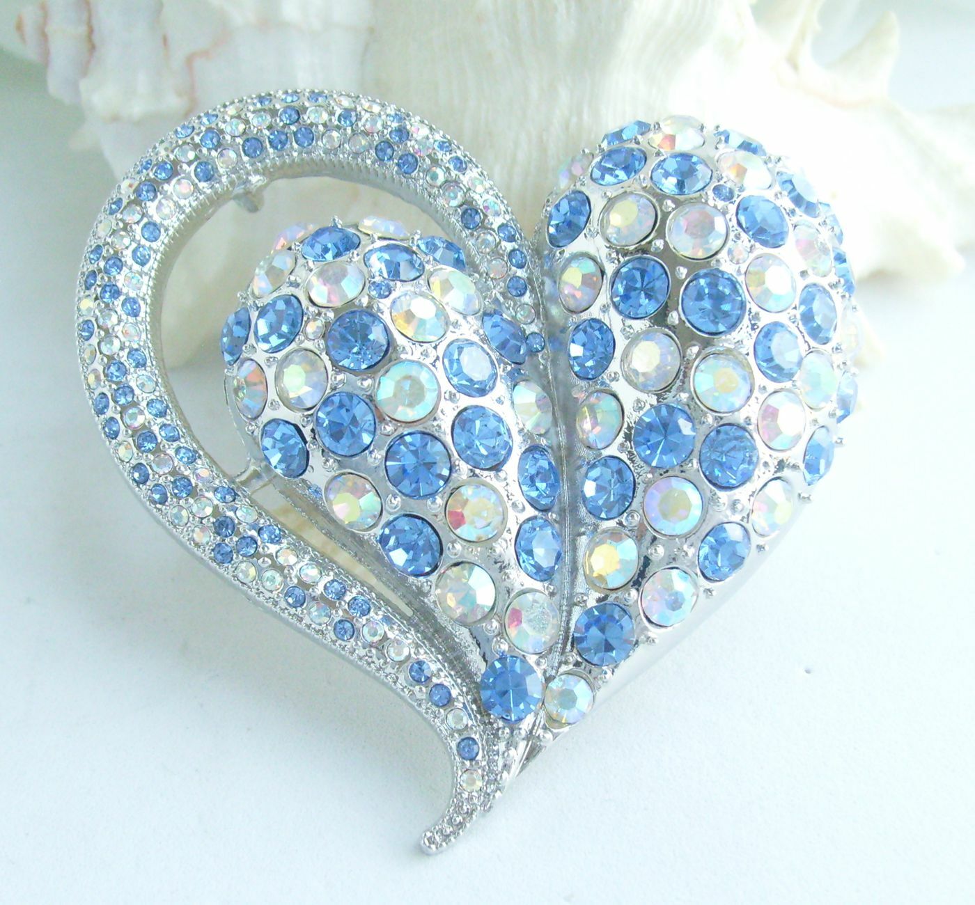 Sweet Love Heart Brooch Pin Pendant Rhinestone Crystal EE04817 | eBay