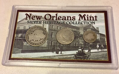 USA Barber Coin Set of Half Dollar and Quarter 25c and Dime 10c ...