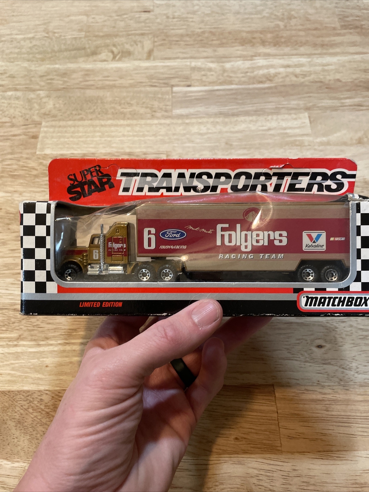 1991 #6 MARK MARTIN FOLGERS MATCHBOX SUPER STAR TRANSPORTER 217 | eBay