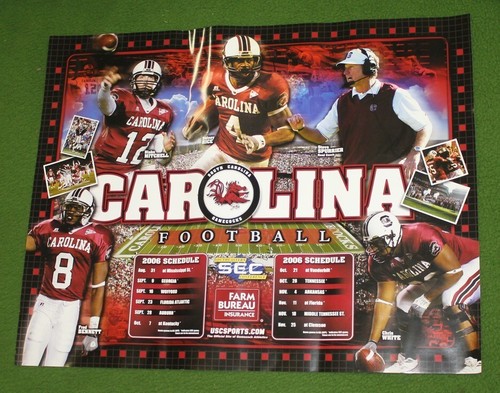 Vintage USC Gamecocks FOOTBALL Schedule Poster Gamecock Collectors MUST ...
