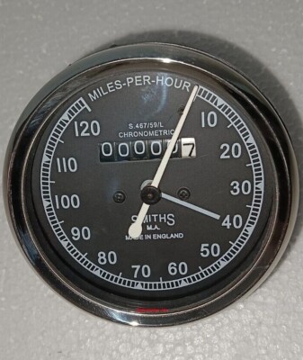 Smiths 120 mph Speedometer Black Chrome 80 MM | eBay Australia