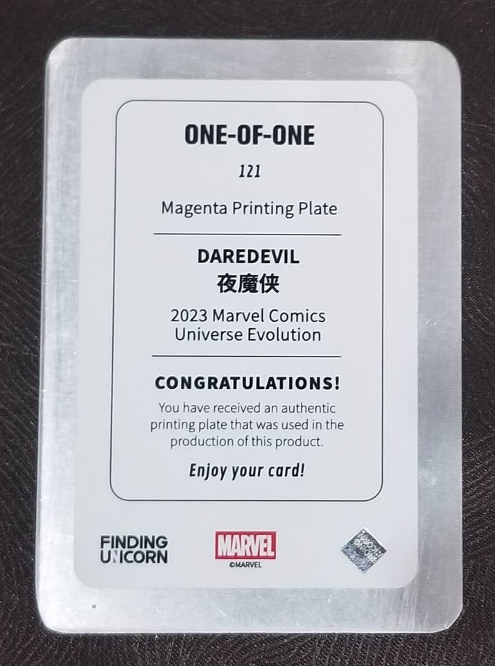 2024 Finding Unicorn Marvel Evolution CC-121 Plate 1/1 Daredevil | eBay