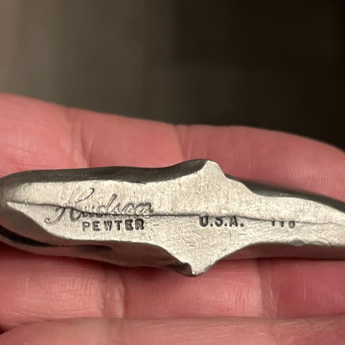 Hudson Pewter Whale Miniature Figurine Vintage Mid Century Signed EUC ...