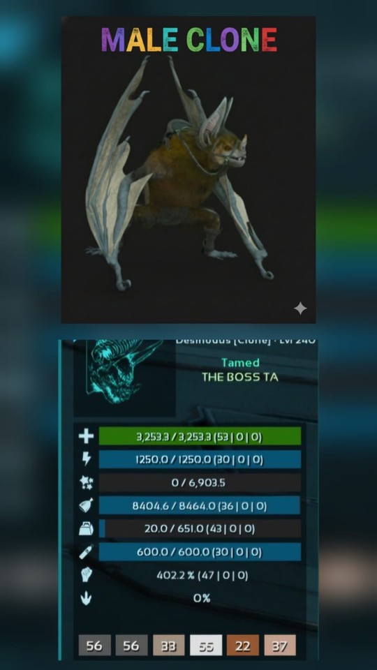 Desmodus Lost Colony 53HP 47Melee Clone Ark Ascended Pve official PC ...