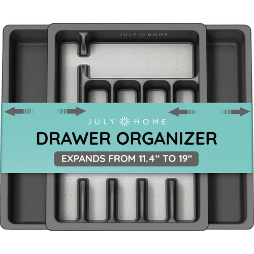 Expandable Kitchen Drawer Organizer - Convenient Plastic Flatware ...